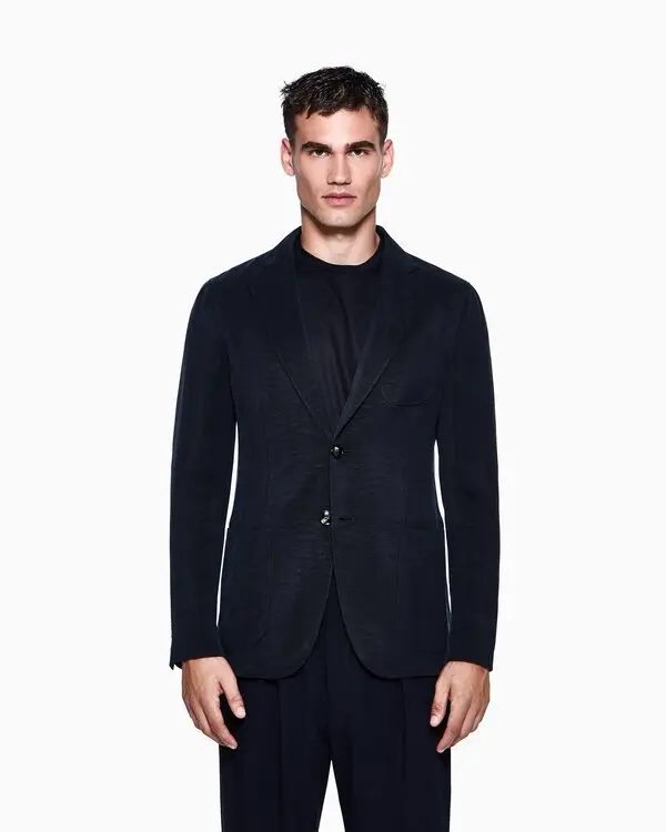 Giorgio Armani Upton Line Single-breasted Canneté Cupro Jacket