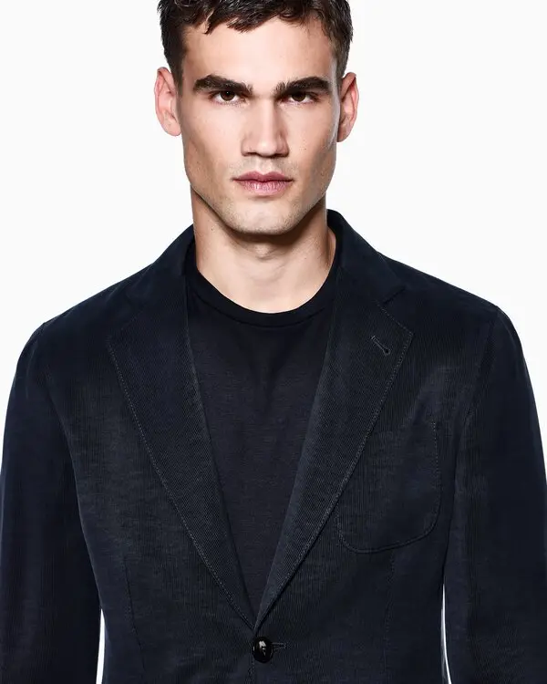 Giorgio Armani Upton Line Single-breasted Canneté Cupro Jacket