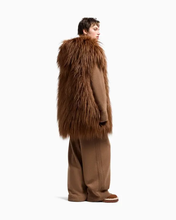 Giorgio Armani Long-haired Fur Vest With Hood