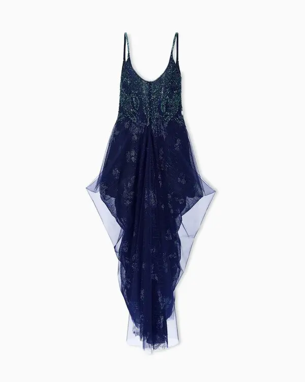 Giorgio Armani Embellished Tulle Gown - Patterned