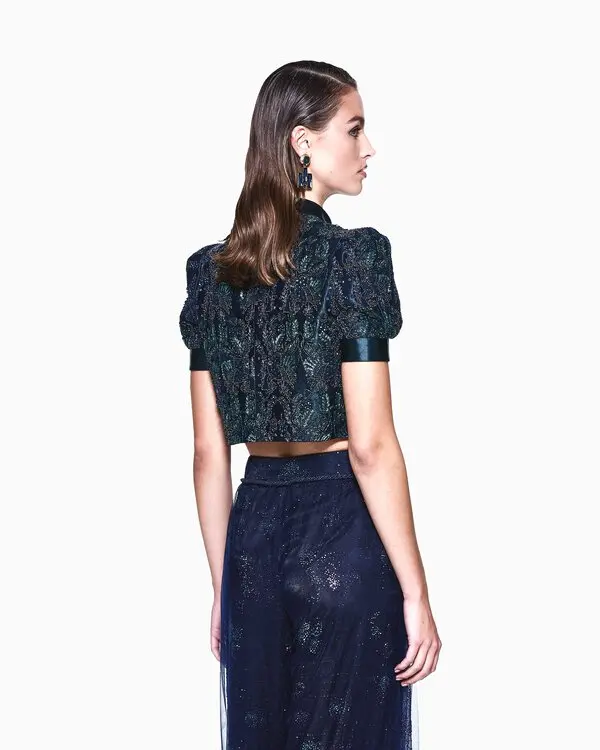 Giorgio Armani Silk And Linen Jacket With Elaborate Embroidery