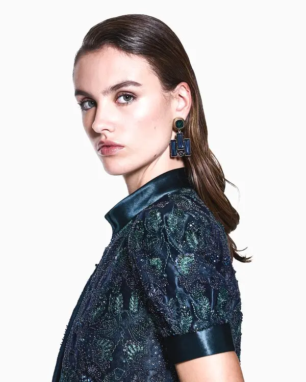 Giorgio Armani Silk And Linen Jacket With Elaborate Embroidery