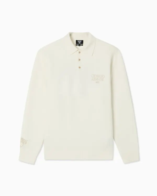 Giorgio Armani Long-sleeve Cashmere Polo Kith For Knicks - Beige