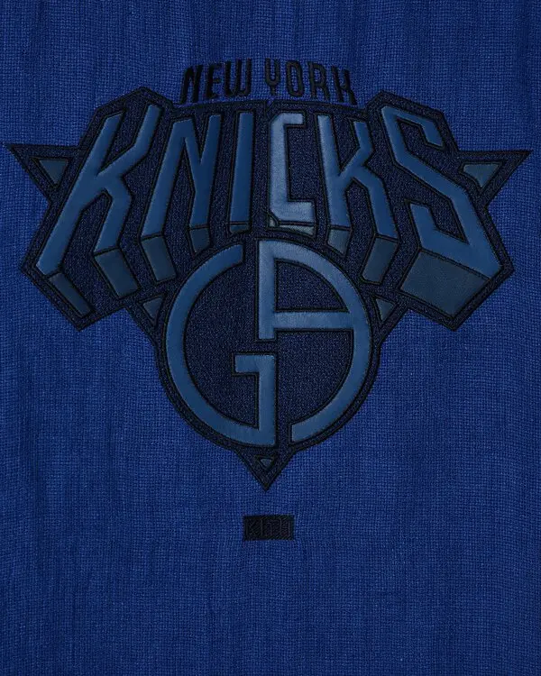 Giorgio Armani Linen T-shirt With Striped Edges And Kith For Knicks Logo