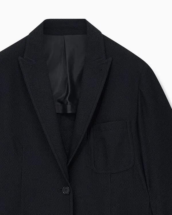 Giorgio Armani Blazer Regular Fit Single-breasted In Embossed Mesh