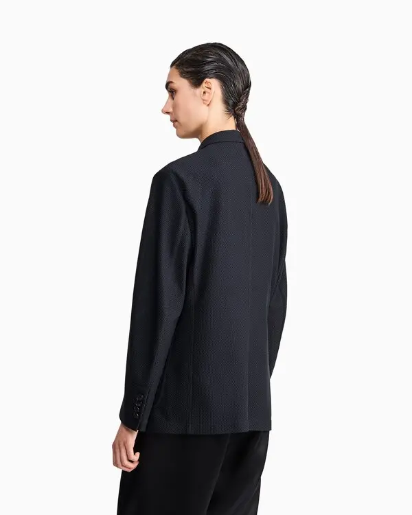 Giorgio Armani Blazer Regular Fit Single-breasted In Embossed Mesh