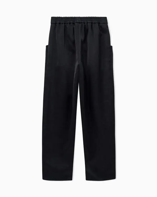 Giorgio Armani Techno Duchess Oversized Fit Trousers With Front Pockets