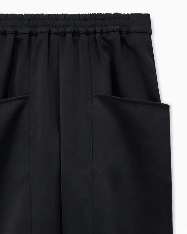 Giorgio Armani Techno Duchess Oversized Fit Trousers With Front Pockets
