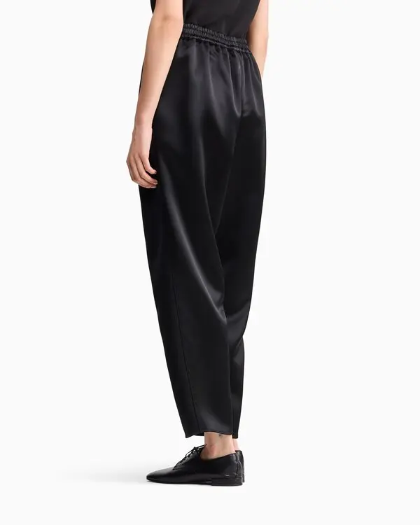 Giorgio Armani Techno Duchess Oversized Fit Trousers With Front Pockets