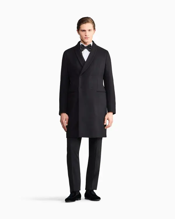Giorgio Armani Double-breasted Shawl Collar Cashmere Coat