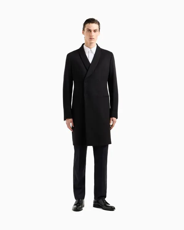 Giorgio Armani Double-breasted Shawl Collar Cashmere Coat