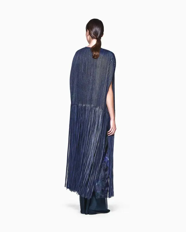 Giorgio Armani Nappa Leather Cape With Fringes