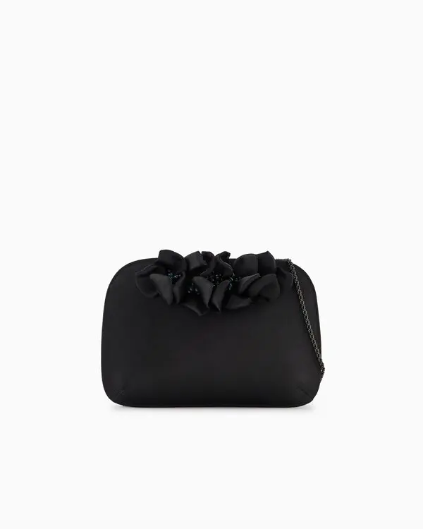 Giorgio Armani La Prima Satin Clutch Bag With Applied Flowers - Patterned