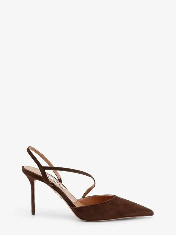 AQUAZZURA Bow Tie Suede Pumps - Brown