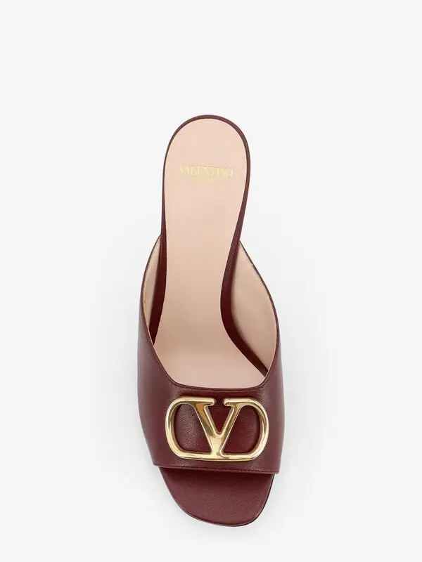 Valentino Garavani Vlogo Signature Leather Mules - Brown