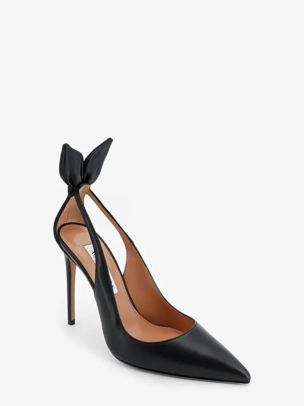 AQUAZZURA Bow Tie Leather Pumps