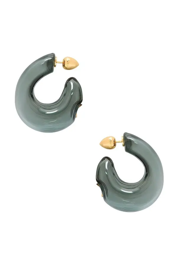 Alaïa Bubble Hoop Earrings In Grey - Gris