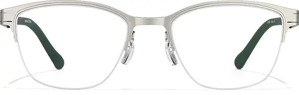 Zenni Square Half-rim Stainless Steel Eyeglasses - Silver