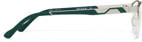 Zenni Square Half-rim Stainless Steel Eyeglasses - Silver