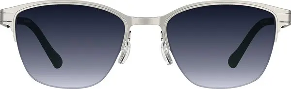 Zenni Square Half-rim Stainless Steel Eyeglasses - Silver