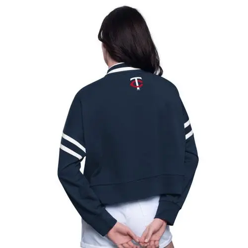 STARTER Minnesota Twins Power Play Cropped Pullover Sweatshirt