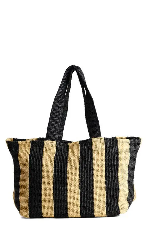 Topshop Selia Stripe Straw Tote