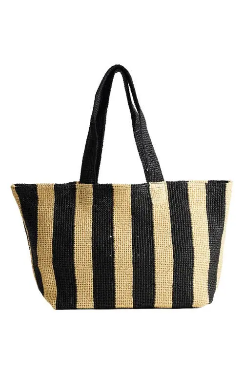 Topshop Selia Stripe Straw Tote