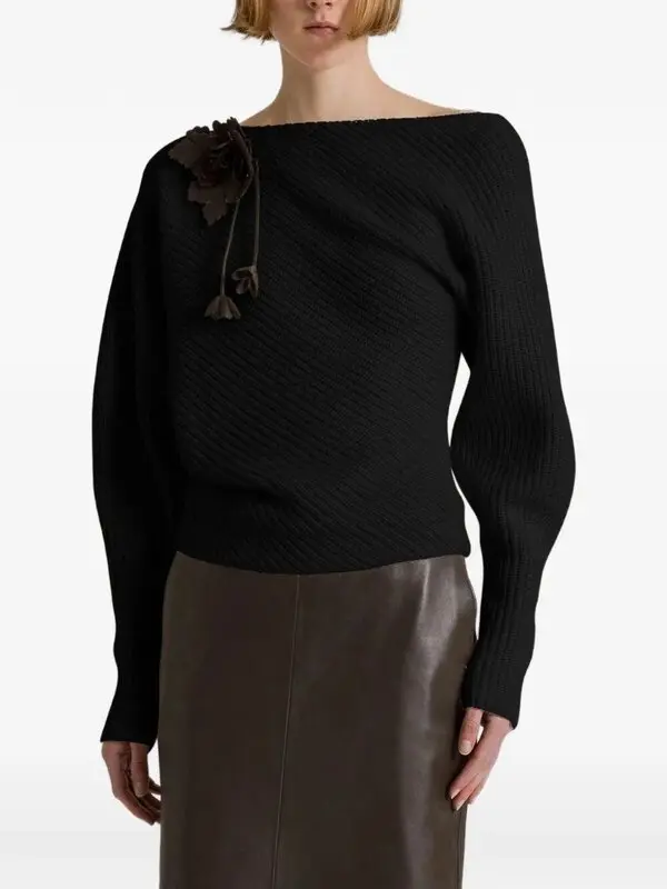 Alberta Ferretti Wide Boat-neck Sweater