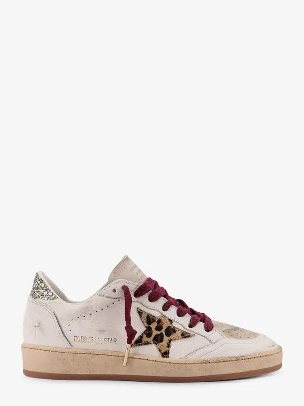 GOLDEN GOOSE Ball Star Leather Sneakers With Suede Inserts - Multicolor