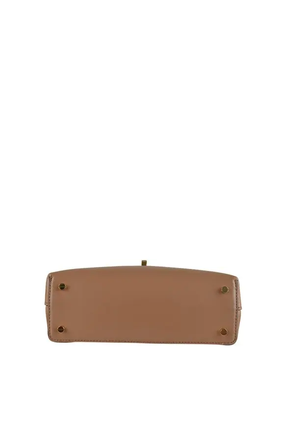 TOTEME Mini T-lock Clutch In Smooth Leather - Brown