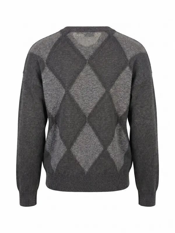 Peserico Argyle Patterned Round Neck Sweater