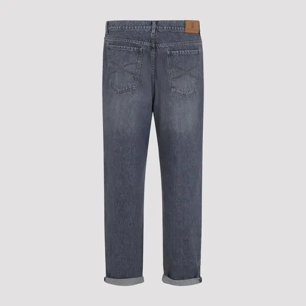 Brunello Cucinelli Straight-leg Five-pocket Jeans - Gray