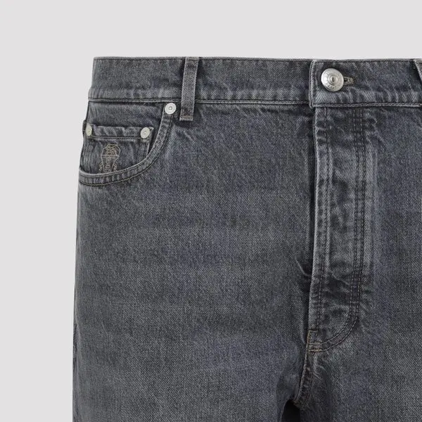 Brunello Cucinelli Straight-leg Five-pocket Jeans - Gray