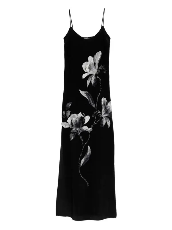 ERMANO SCERVINO Ermanno Scervino Long Silk Dress With Floral Print - Multicolor