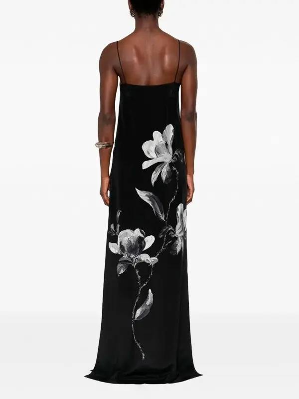 ERMANO SCERVINO Ermanno Scervino Long Silk Dress With Floral Print