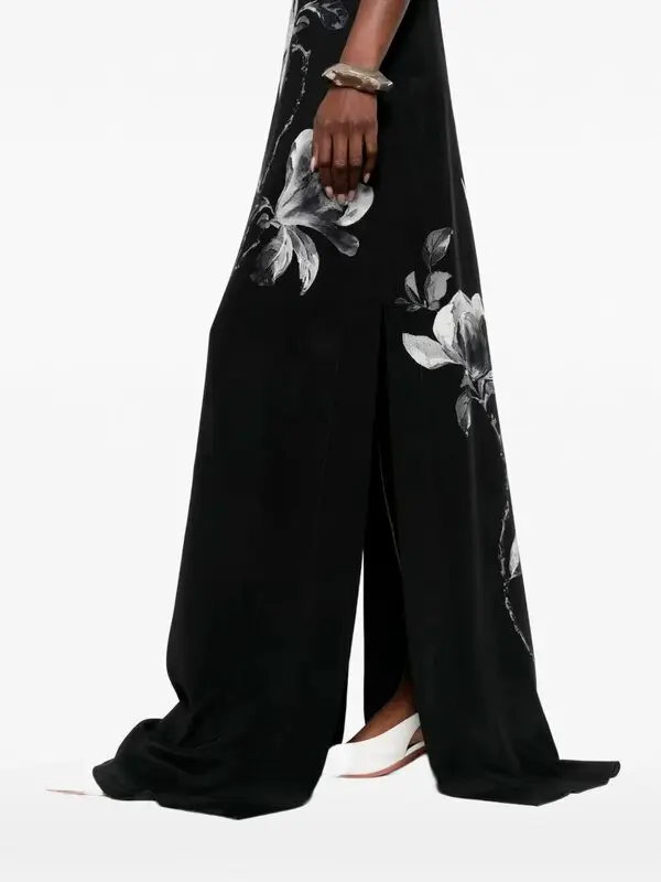 ERMANO SCERVINO Ermanno Scervino Long Silk Dress With Floral Print