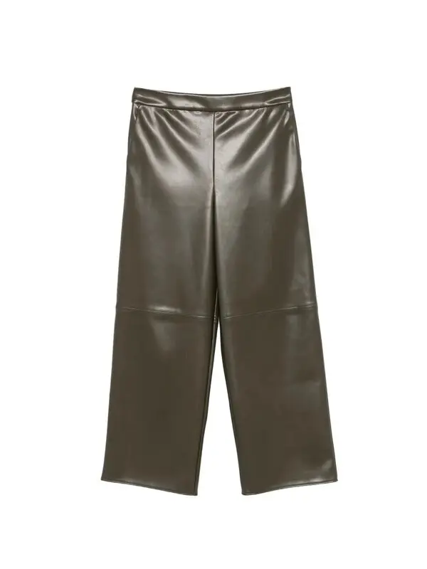 Max Mara Leather-look Cropped Pants - Multicolor
