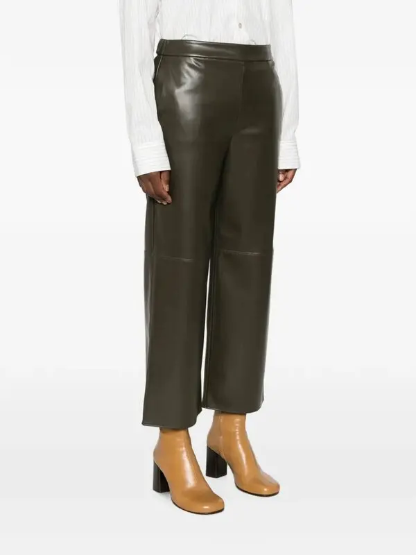 Max Mara Leather-look Cropped Pants - Multicolor