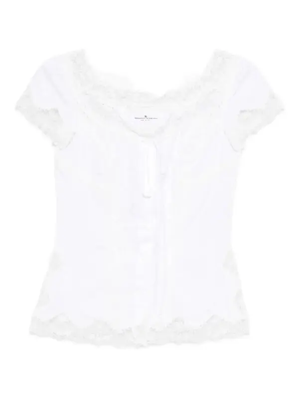 ERMANO SCERVINO Short Sleeve Embroidered Shirt - Multicolor
