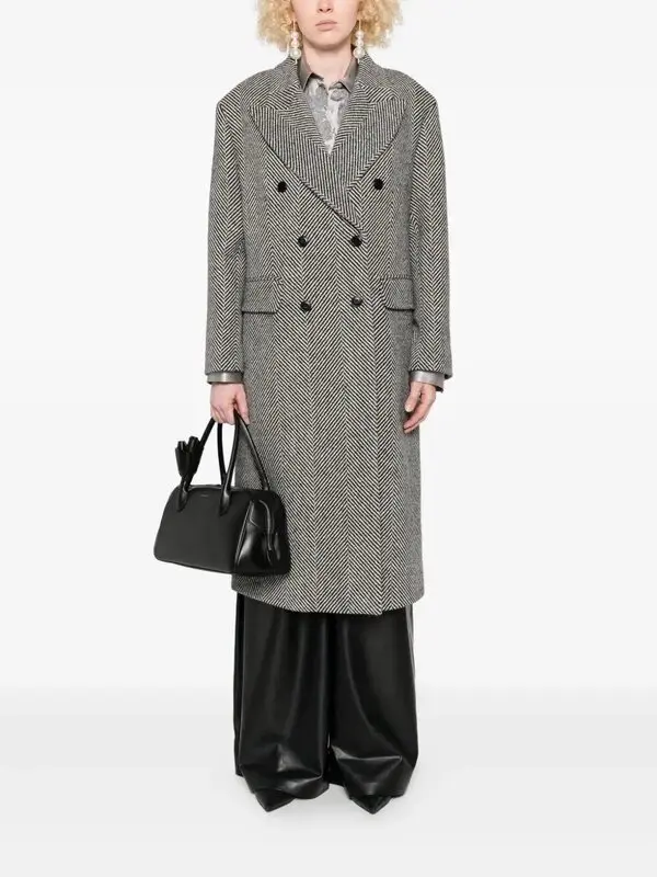 ERMANO SCERVINO Double-breasted Herringbone Coat