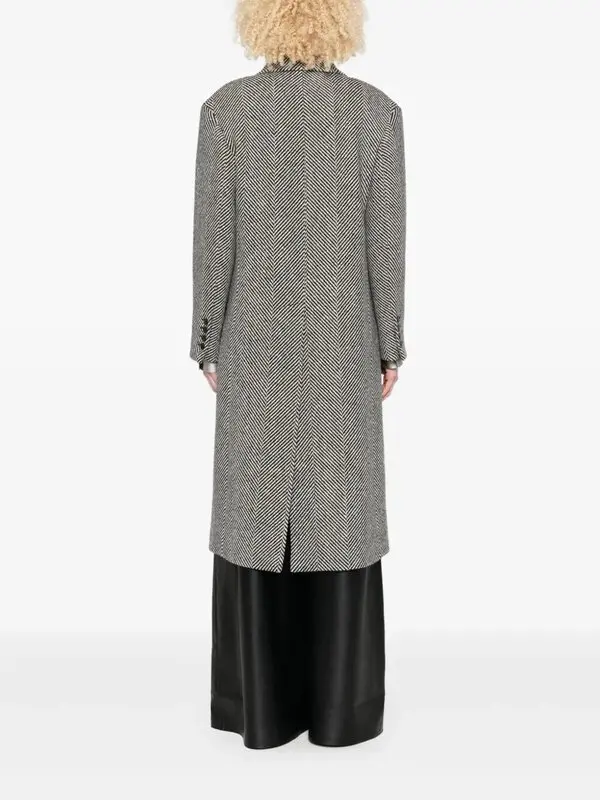 ERMANO SCERVINO Double-breasted Herringbone Coat