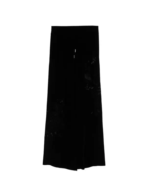 ERMANO SCERVINO Ermanno Scervino Silk Wide-leg Trousers With Lace And Crystal Details