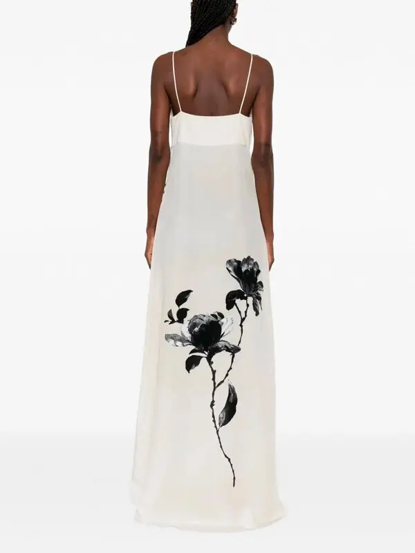 ERMANO SCERVINO Ermanno Scervino Long Silk Dress With Floral Pattern