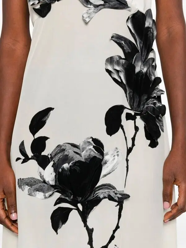 ERMANO SCERVINO Ermanno Scervino Long Silk Dress With Floral Pattern