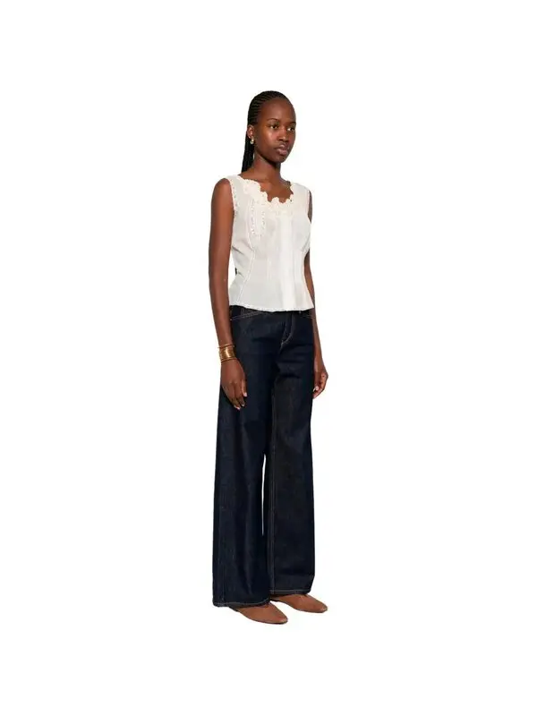 ERMANO SCERVINO Ermanno Scervino Sleeveless Top With Embroidery And Lace