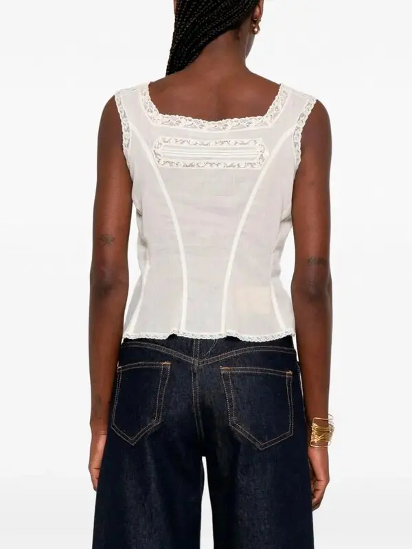 ERMANO SCERVINO Ermanno Scervino Sleeveless Top With Embroidery And Lace