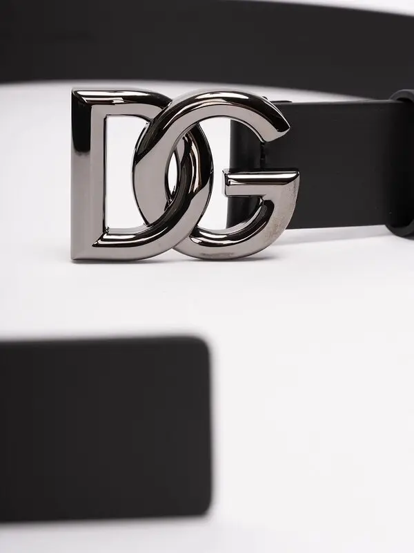 Dolce & Gabbana Leather Belt With Logo Buckle - Multicolor