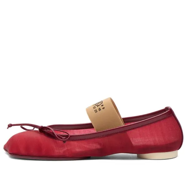 MAISON MARGIELA Mesh Moulded Toe Ballet Shoes - Ruby Wine