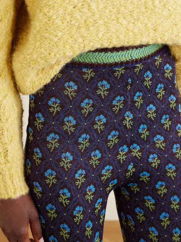 Etro Floral Knitted Flared Pants