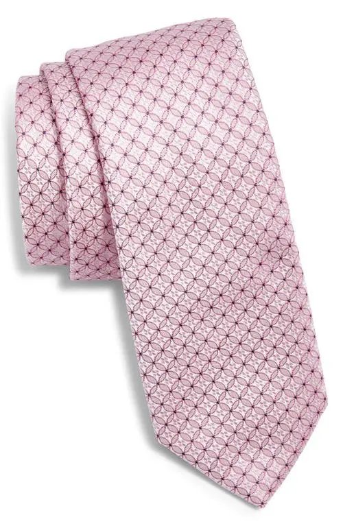 BOSS Micromedallion Silk Jacquard Neck Tie - Red